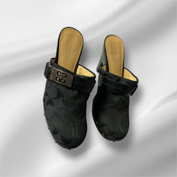 Coach | Shoes | Coach Ivy Sig C Black Clogs | Poshmark